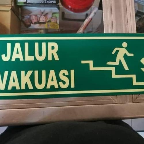 Jual SIGN AKRILIK GLOW K3 RAMBU JALUR EVAKUASI TANGGA KANAN/KIRI ...