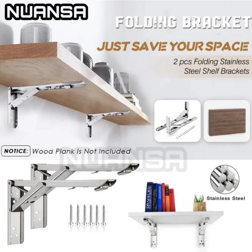 Jual Braket Bracket Rak Lipat Dinding Engsel Folding Stainless Steel ...