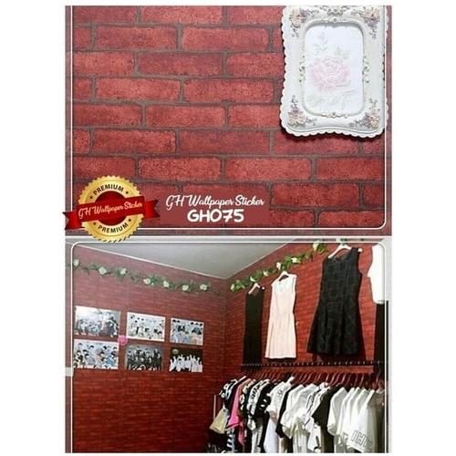 Jual GH075 Wallpaper RED BRICK BATA MERAH 10m 45cm Walpaper Stiker ...