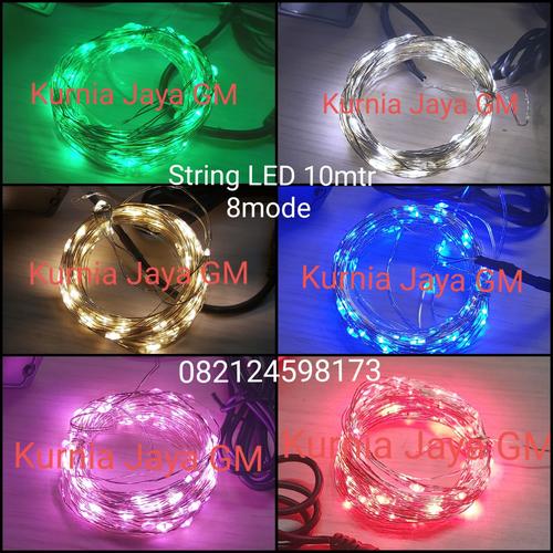 Jual Lampu LED Tumblr Kawat Tembaga / String Led 10mtr 8 mode + Adaptor ...