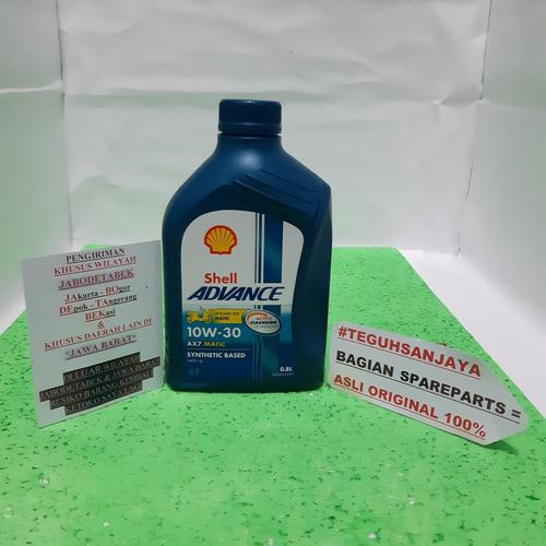 Jual Oli Shell advance AX7 Scooter / matic SAE 10W-30 API SM JASO MB ...