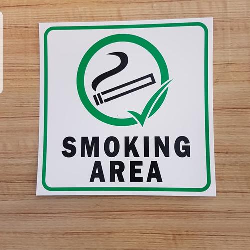 Jual SIGN STICKER LABEL K3 RAMBU AREA MEROKOK 15X15CM AREA SMOKING ...