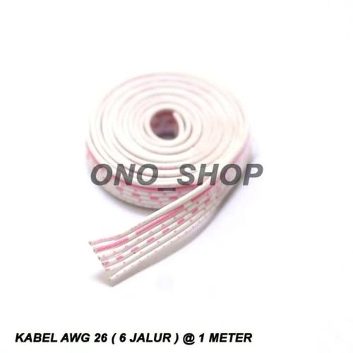 Jual Kabel AWG 26 (6 Jalur ) Putih Strip Pink @ 1 Meter - Jakarta Barat - Ono Shop_NEW | Tokopedia