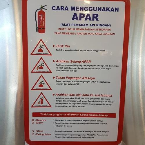 Jual SIGN STICKER K3 LABEL CARA PENGGUNAAN APAR.ALAT PEMADAM 20X30CM ...