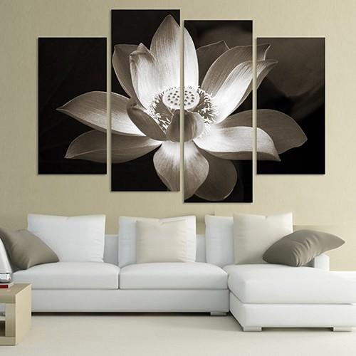 Jual 4 Panels/Set Lukisan Dinding Motif Bunga Teratai - Jakarta Pusat ...
