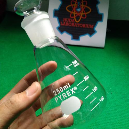 Jual Erlenmeyer Asah+tutup 250 ml NS 29/32 PYREX sablon putih - Kab. Bandung Barat - Huda ...