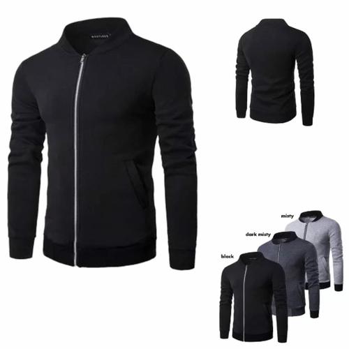 Jual jaket bomber polos/jaket pria simple/jaket fleece cotton - Kab ...