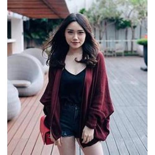 Jual [Marion Outer Maroon BC]Cardigan wanita Rajut maroon - Jakarta ...