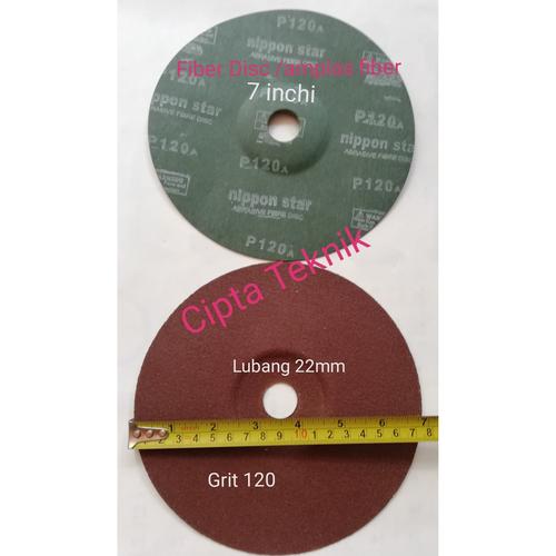 Jual Fiber Disc 7 inchi grit 120 Nippon Star Amplas Fiber 7inch Grit120 ...