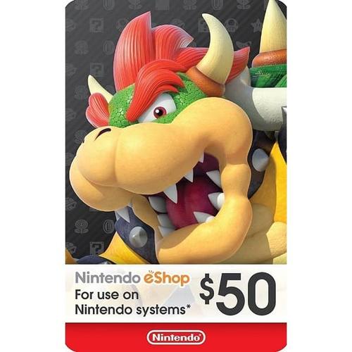 Promo Nintendo eShop Card Network USA US Wallet 50 USD Dollar Dolar $50 ...