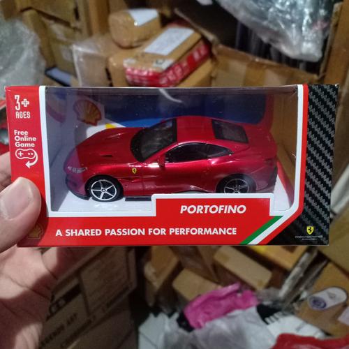 Jual Shell Diecast Ferrari Burago Portofino v power v-power Ferari Red ...