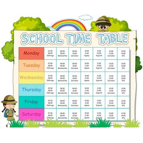 Jual JADWAL MATA PELAJARAN / SCHOOL TIME TABLE - Kota Bekasi - Koiprint ...