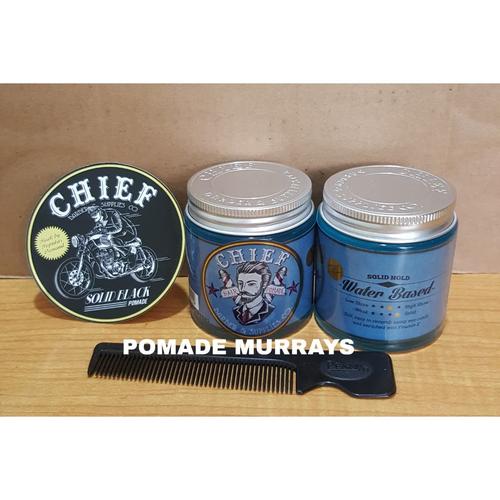 Jual PROMO CHIEF POMADE Blue Waterbased STRONG HOLD + Free sisir hitam ...
