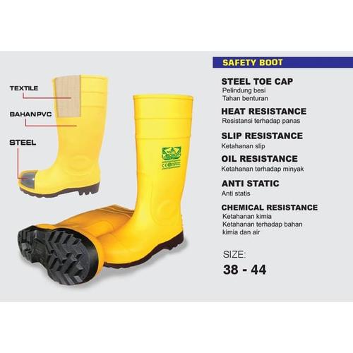 Jual Boot Rubber Safety LEGION Karet Ujung BESI Steel Toe Proyek 39-43 ...