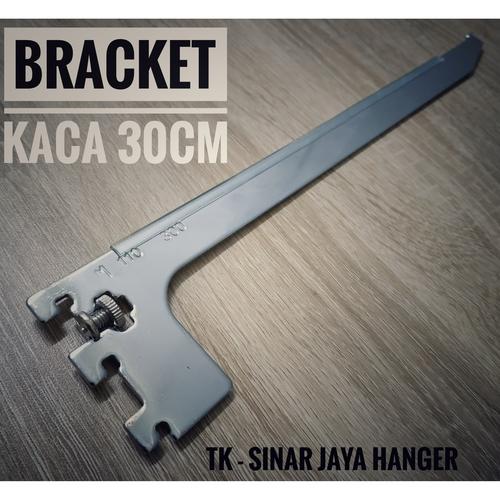 Jual Bracket Kaca 30cm/Ambalan Kaca/Breket Besi Display/Siku Penyangga ...