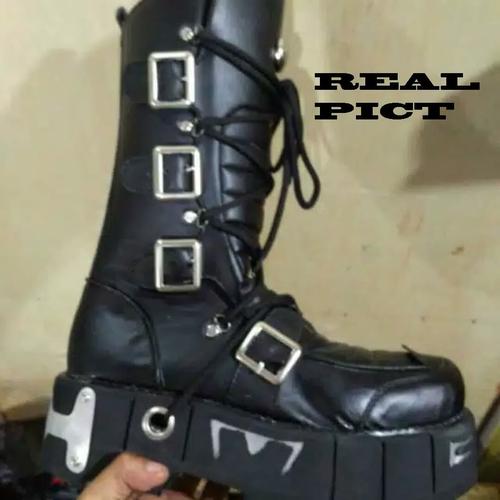 Jual Sepatu Rocker boot 4 gesper hitam - Kab. Bandung - ALAS-BDG ...