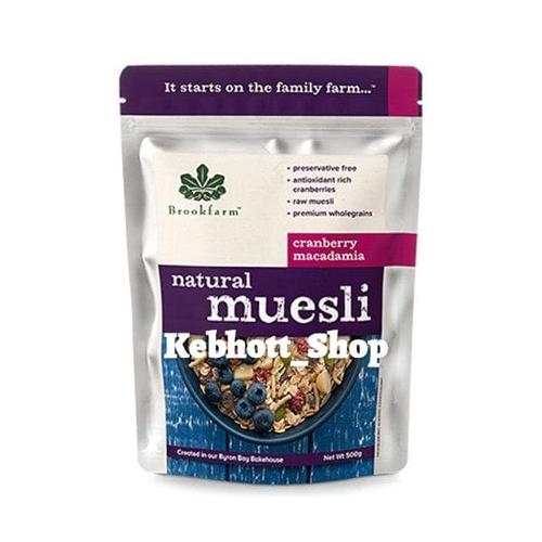 Jual Brookfarm Natural Muesli Cranberry Macadamia 350gr | Brook Farm ...
