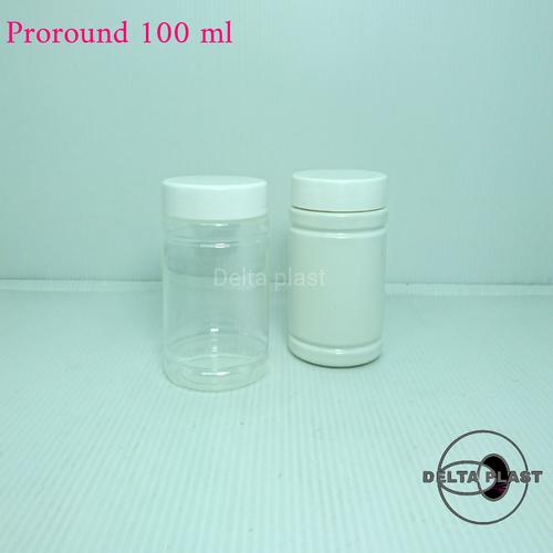 Jual botol proround 100 ml / pro round 100ml / botol kapsul - Putih ...