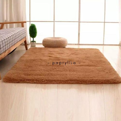 Jual Karpet Bulu Lembut 150x100cm Tebal 1cm+ Alas Bntik Super (Coklat ...