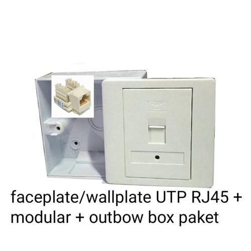 Jual FACE PLATE UTP+MODULAR+OUTBOW/OUTLET RJ45 UTP+MODULAR+OUTBOX ...