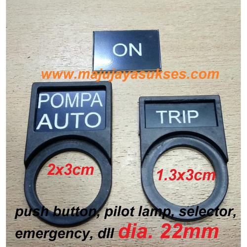 Jual Custom Label pilot lamp push button 22mm, label + name plate panel ...