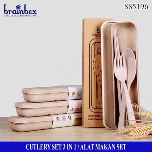 Jual 3in1 Cutlery Set Alat Makan Set Sendok Garpu Sumpit dengan Kotak ...
