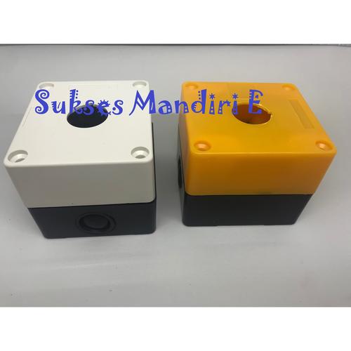 Jual Control Box Push Button 22mm 1 Lubang Putih-Kuning/kontrol box ...