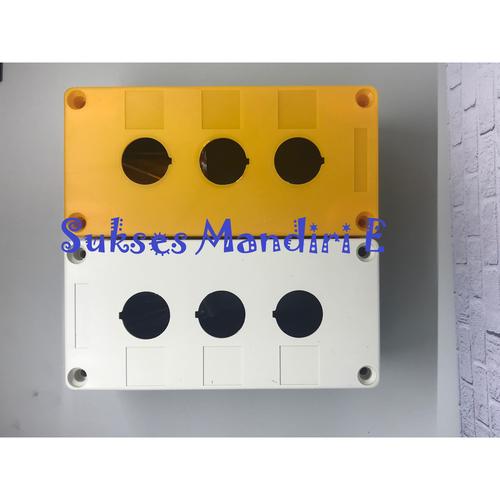 Jual Control Box Push Button 22mm 3Lubang Putih kuning /kontrol box ...