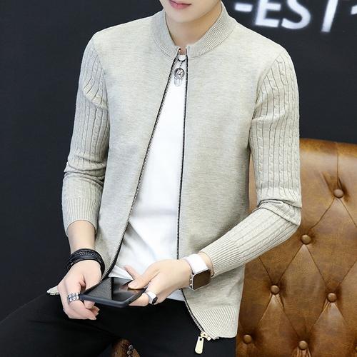 Jual Sweater Rajut Pria dengan Model Resleting dan Kerah Bulat untuk ...
