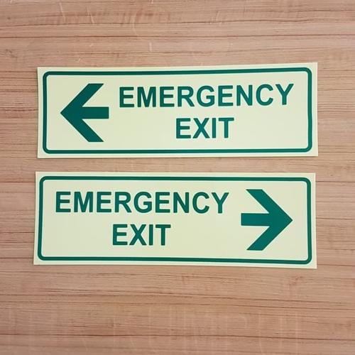 Jual SIGN STICKER K3 RAMBU SAFETY EMERGENCY EXIT GLOW IN THE DARK 10X30CM - Jakarta Barat ...