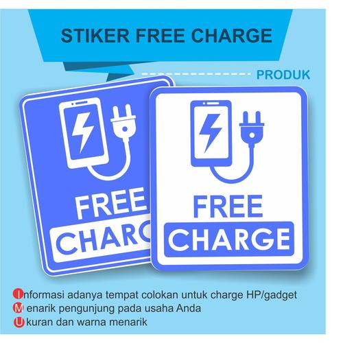 Jual STIKER FREE CHARGER untuk gadget/Hp pengunjung/konsumen/pembeli ...