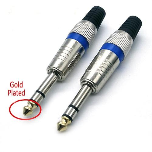 Jual 6.5mm Stereo Jack Plug Gold Plated Tip Audio Connector 6.35mm ...