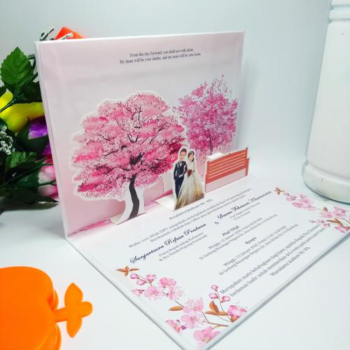 Promo Undangan Pernikahan Hardcover 3D Pop Up Sakura Blossom - Kab ...