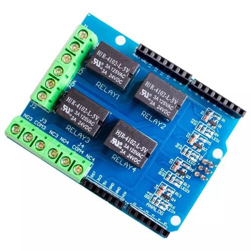 Jual Four channel 4 channel relay shield arduino uno mega expansion ...