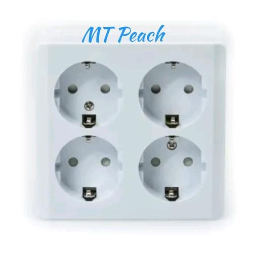 Jual GAO SCHUKO STOP KONTAK DINDING 4 SOCKET 4 WAY WALL SOCKET ...