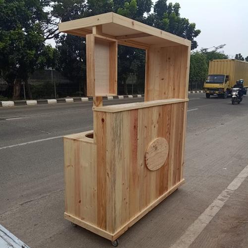 Jual pesanan husus booth kayu jati Belanda / booth portable /gerobak ...
