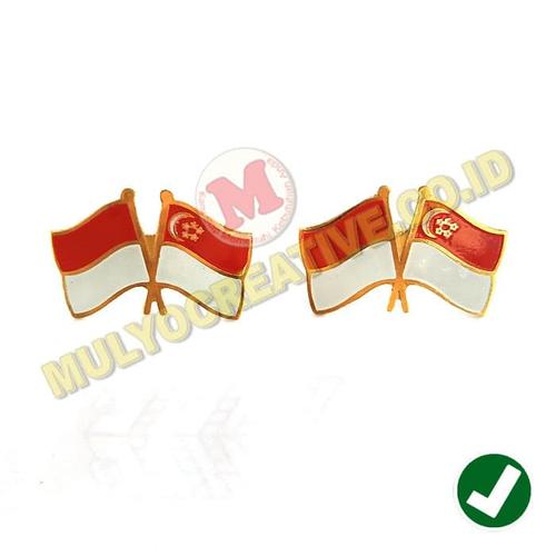 Jual Pin Bendera Persahabatan Indonesia Dan Singapura - Cross Flag Pin ...
