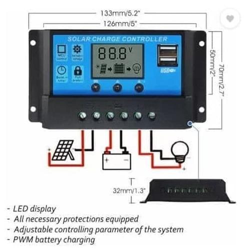 Jual Solar Charge Controller 20A 12V 24V/Panel Surya Charger LCD 20A ...