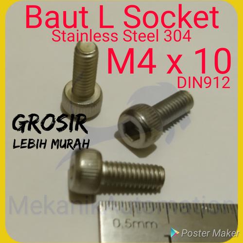 Jual Baut L M4 x 10 hex SS304 - Jakarta Timur - Mekanikautomation ...