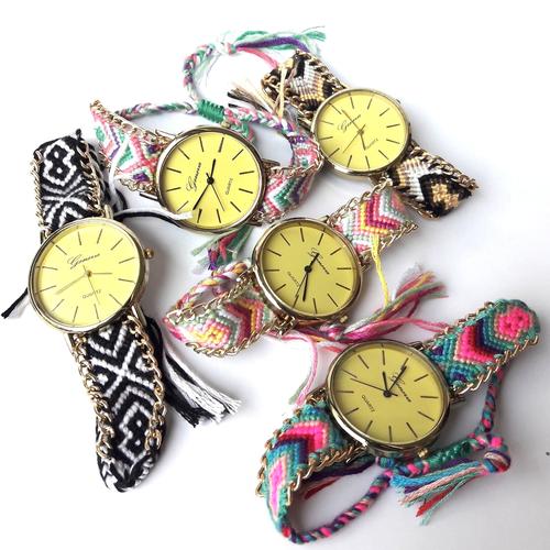 Jual jam tangan wanita rajut tali gelang rajut etnic fashion - Hitam ...