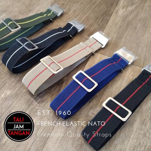Jual 20mm 22mm French Elastic Nato Strap Paratroopers Tali Jam Tangan ...
