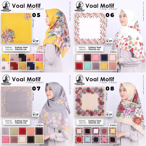 Jual VOAL MOTIF BARU Umama Jilbab Hijab Kerudung Scarf Segi Empat ...