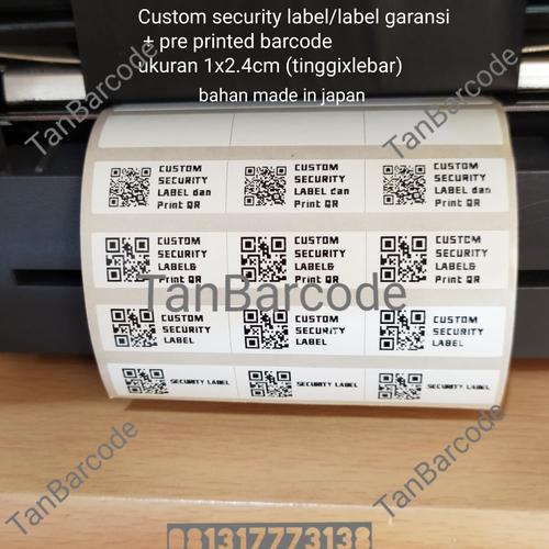 Jual cetak/print sticker barcode 1x2.4 cm security label - Jakarta ...