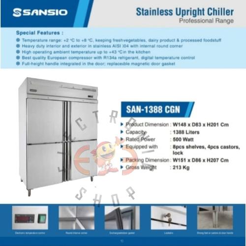 Promo SANSIO SAN 1388 CGN - STAINLESS UPRIGHT CHILLER 4 DOORS - PROMO ...