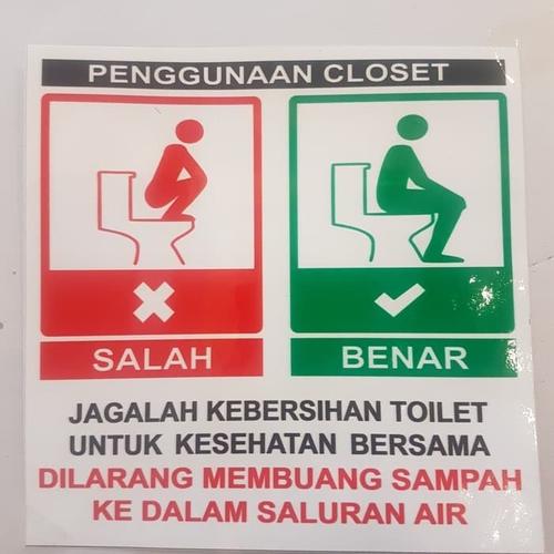 Jual SIGN LABEL CARA PENGGUNAAN CLOSET. UKURAN 20X20CM - Jakarta Barat ...