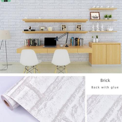 Jual Termurah Grosir Wallpaper Sticker Dinding Motif Batu Bata Putih ...