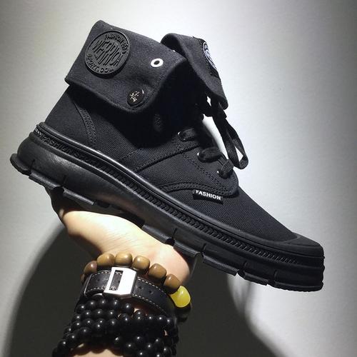 Jual Palladium Style High Top Canvas Boots Martin Boots Platform Shoes ...