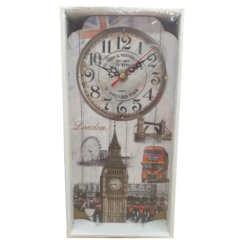 Jual JAM DINDING PERSEGI PANJANG MOTIF LONDON UKURAN 15 X 30 CM ...