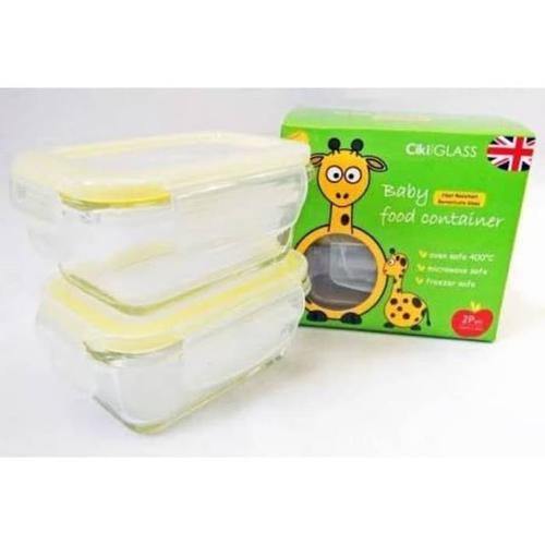 Jual FOOD CONTAINER CIKI - WADAH KACA MPASI 150ML packing bubble wrap ...