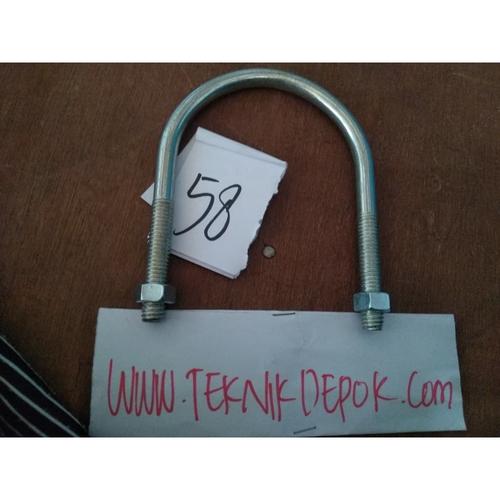 Jual clamp U bolt mengikat pipa 0.375 lebar 3 inch plus mur galvanis ...